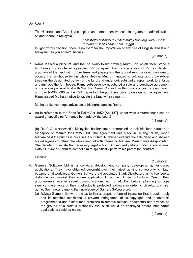 Equity Past Year Questions | PDF | Estoppel | Copyright