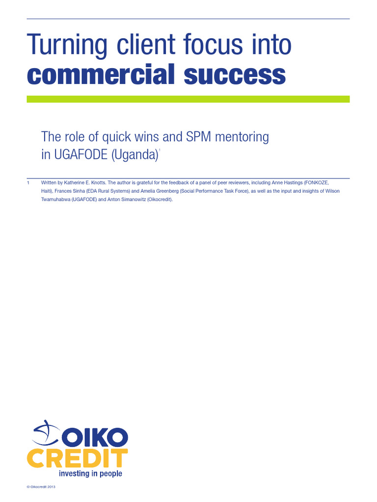 1.3. Ugafode Case Study - OIK051 - PRINT | PDF | Microfinance | Mentorship