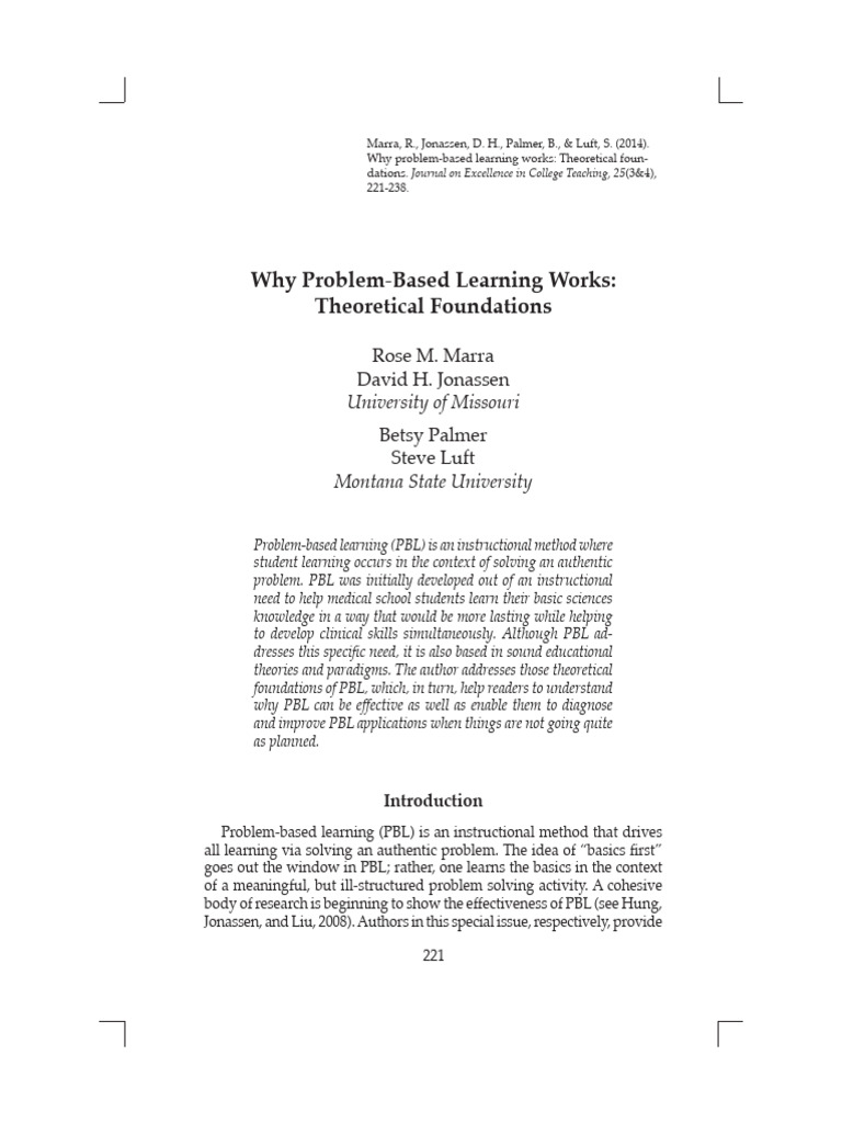 Why Problem-Based Learning Works | PDF | Constructivism (Philosophy Of Education) | Learning