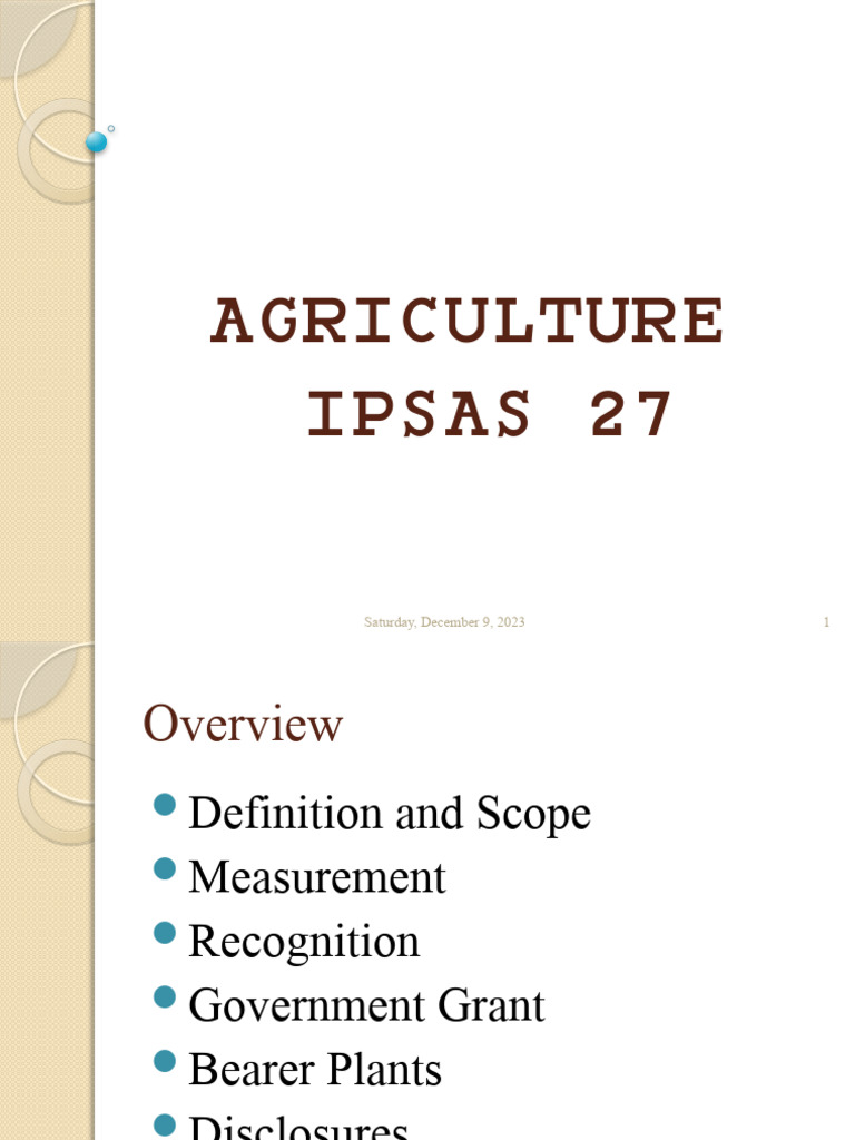 IPSAS 27: Agricultural Accounting Standards | PDF | Fair Value | Cost