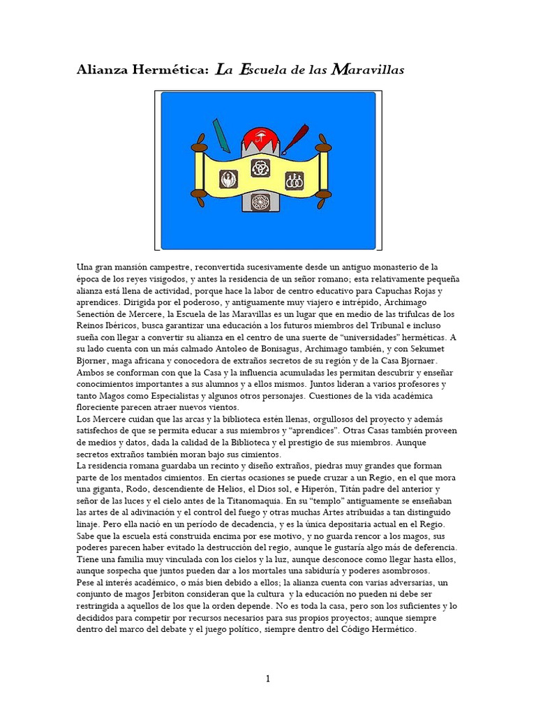 alianza hermética - la escuela de las maravillas | PDF | Hermetismo ...