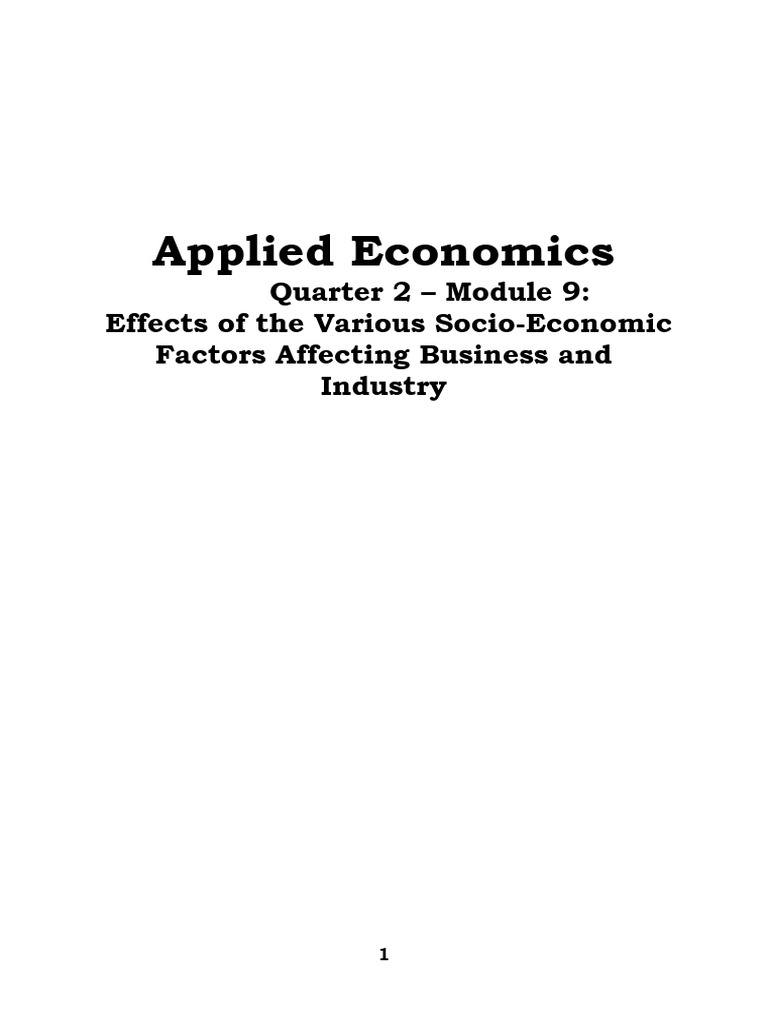Applied Economic Quarter 2 Module 9 Week10 | PDF | Consumption ...
