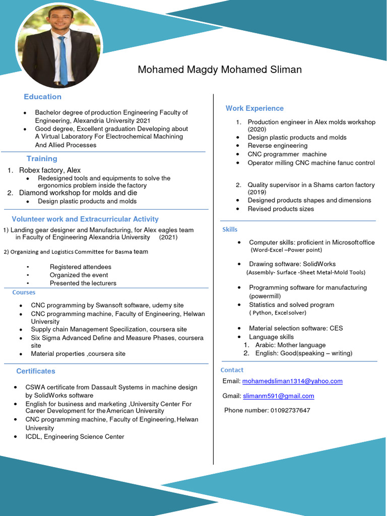 Mohamed Sliman (CV) | PDF | Engineering | Computer Programming