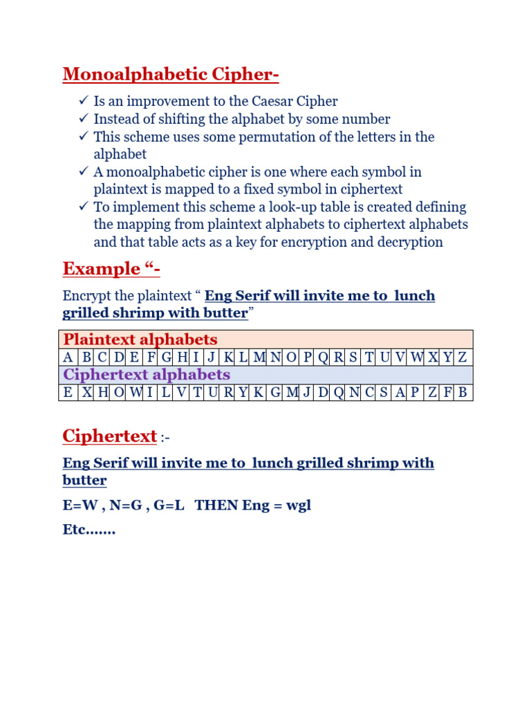 Monoalphabetic Cipher | PDF