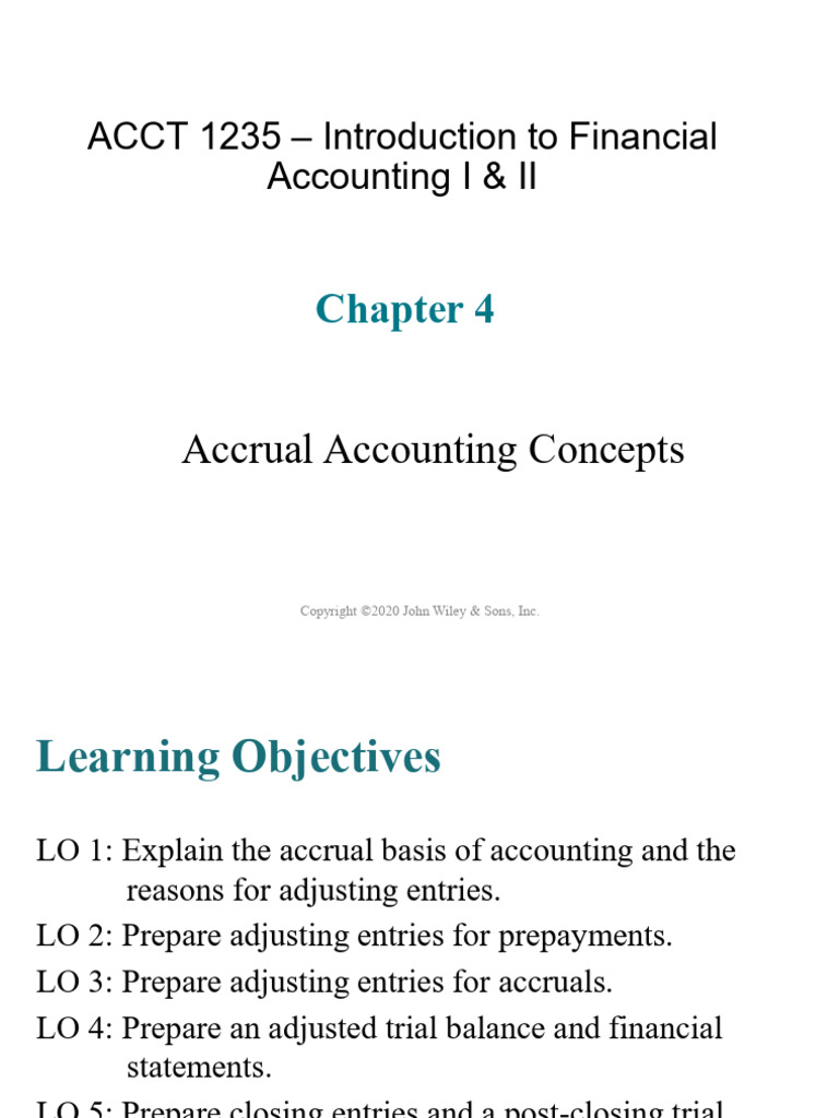 Chapter 4 Wiley PPT | PDF | Debits And Credits | Deferral