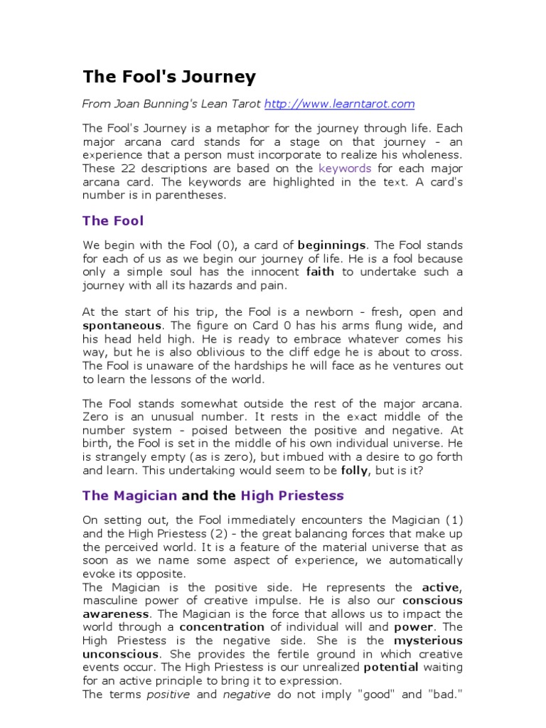 The Fools Journey | PDF | Senses | Magic (Paranormal)