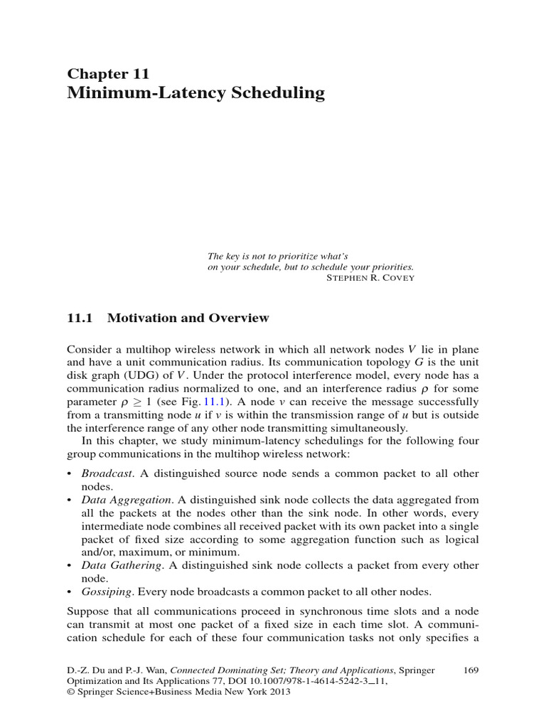 Minimum Latency Scheduling Pdf Computer Network Area