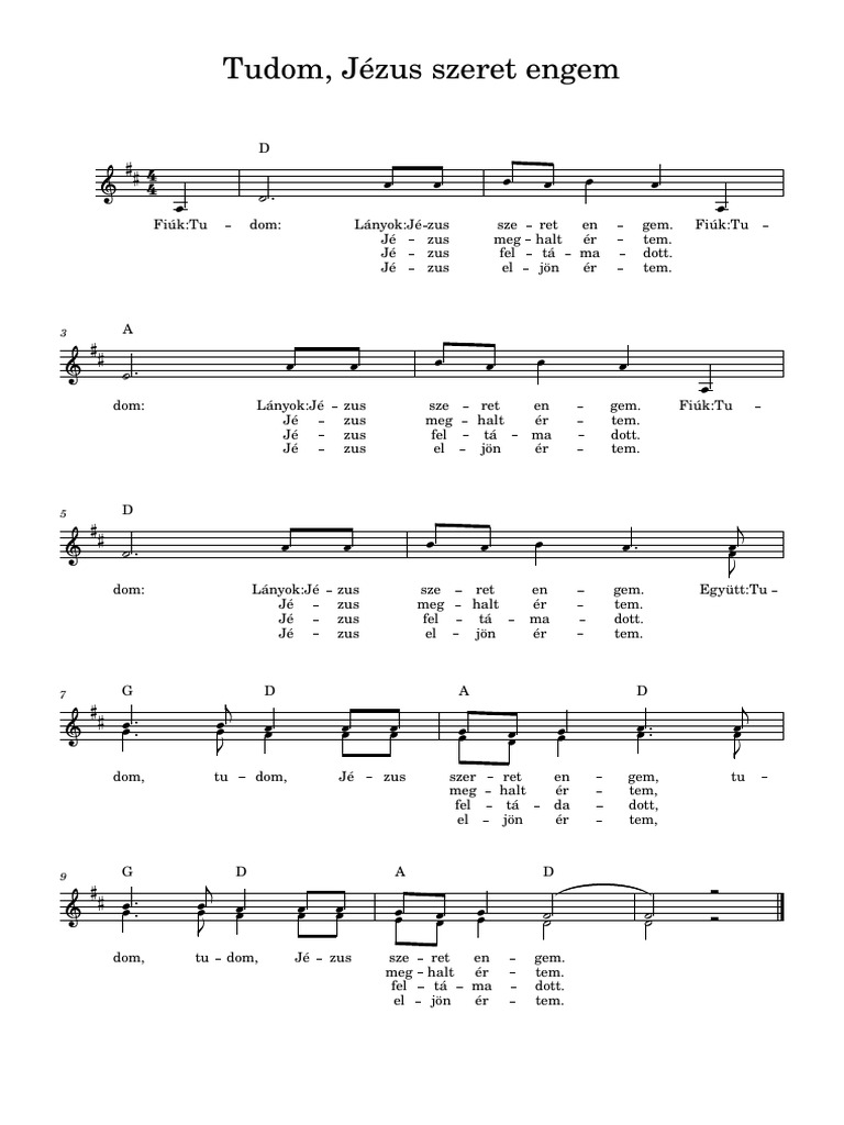 Tudom, Jézus Szeret Engem | PDF