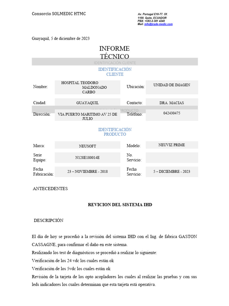 Informe Ihd HTMC | PDF | Informática