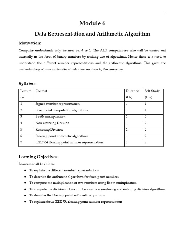 DLDCA Module 6 2023 | PDF | Arithmetic | Computer Science