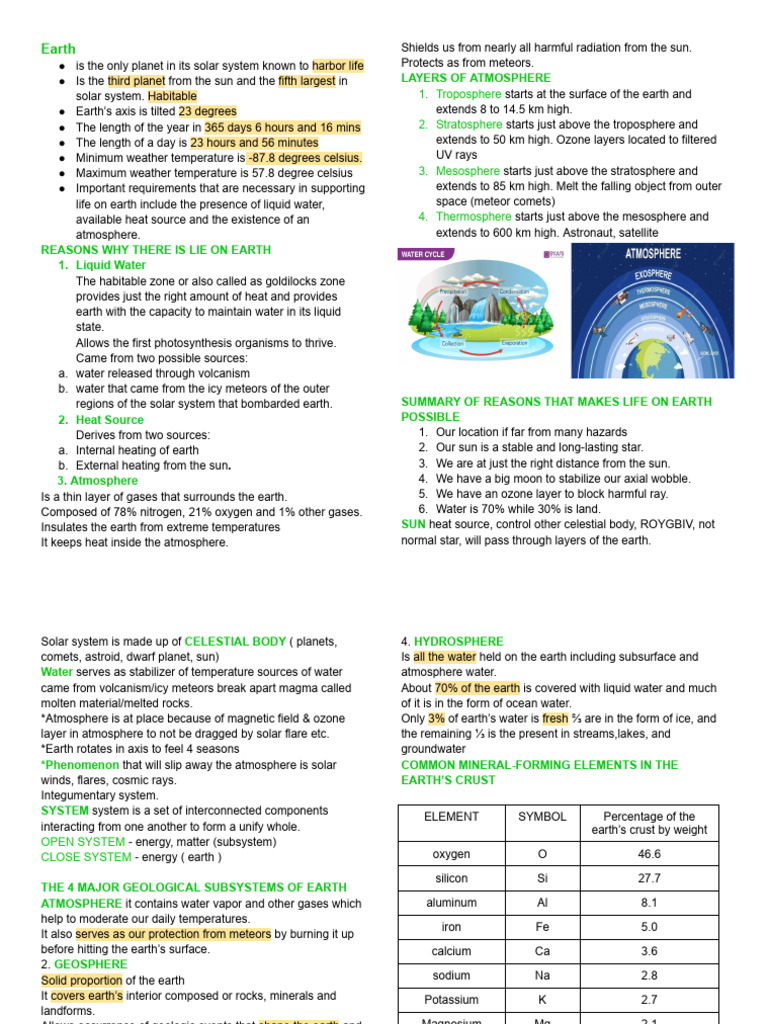 Earth and Life Science 2 1 | PDF | Earth | Atmosphere