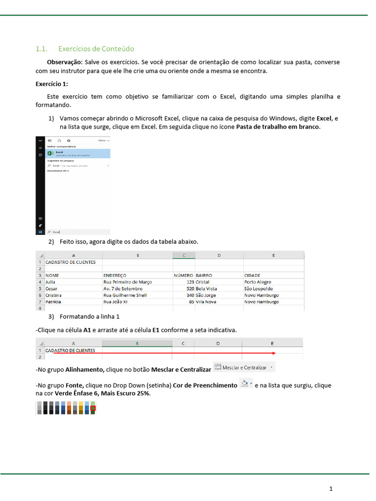 Exercicios Excel Pronmtinhos Maravilha | PDF | Microsoft Excel | Microsoft