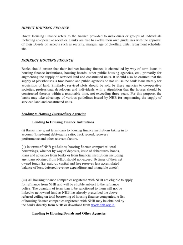 Direct Housing Finance | PDF | Loans | Banking