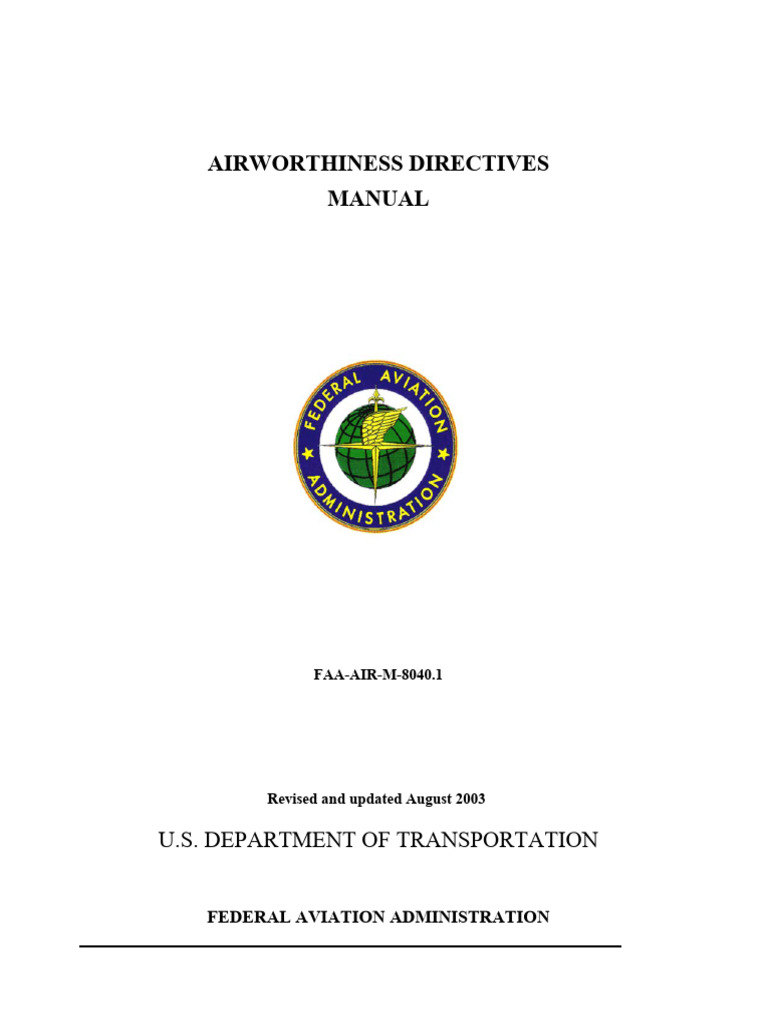 FAA Airworthiness Directives Manual | PDF | Rulemaking | Aviation