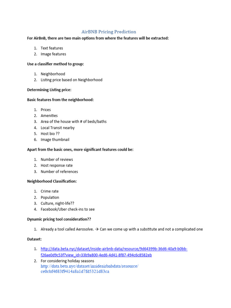 Airbnb Pricing Prediction Pdf Prediction Statistical Classification 