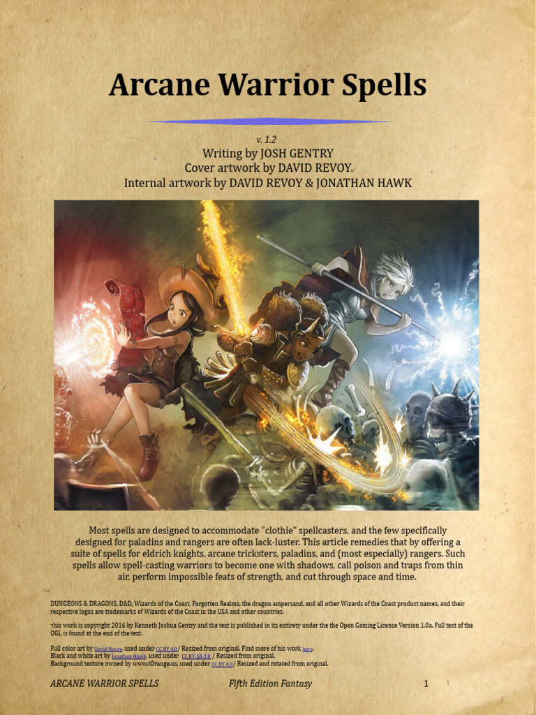 Josh Gentry - Arcane Warrior Spells | PDF