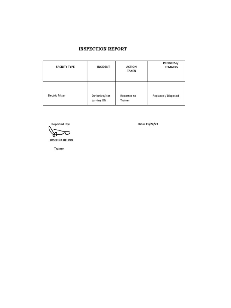 JMB Inspection Report4 | PDF