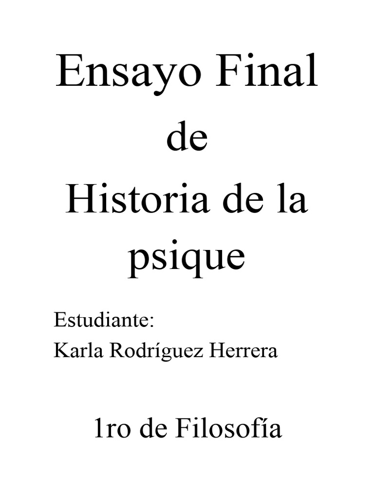 Trabajo Final de Psique | PDF | Platón | Alma