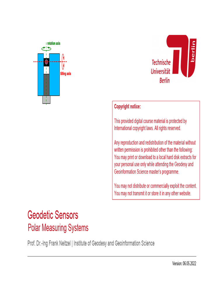 Geodetic Sensors Part 2 | PDF | Geodesy | Physical Sciences