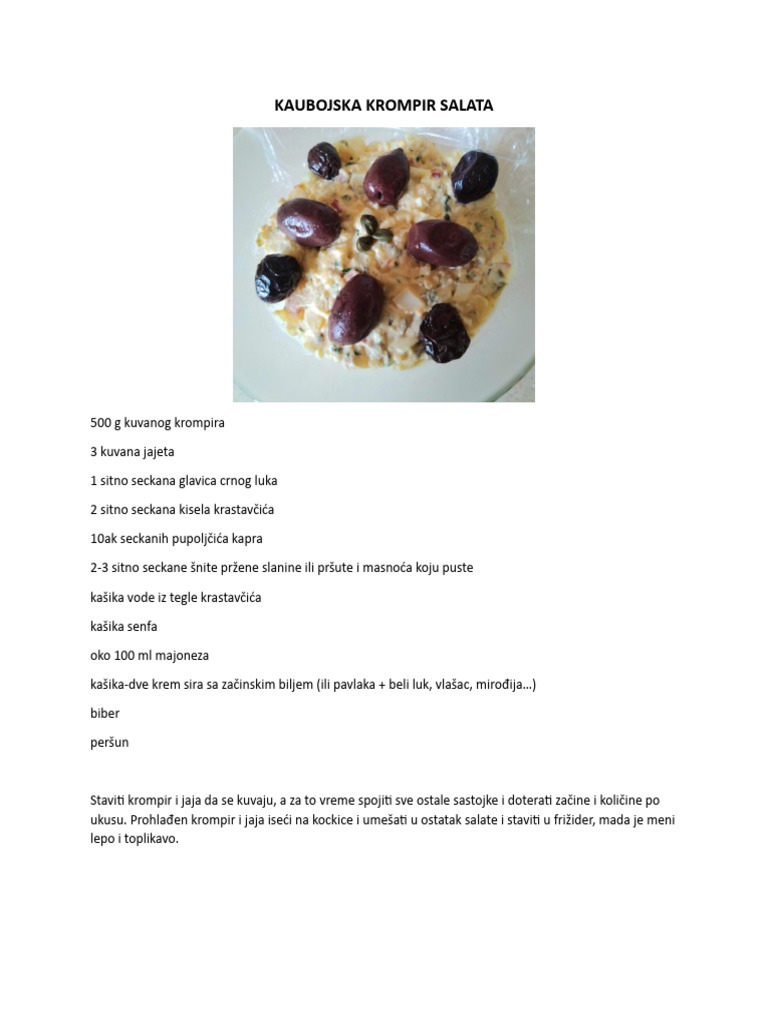 Kaubojska Krompir Salata | PDF