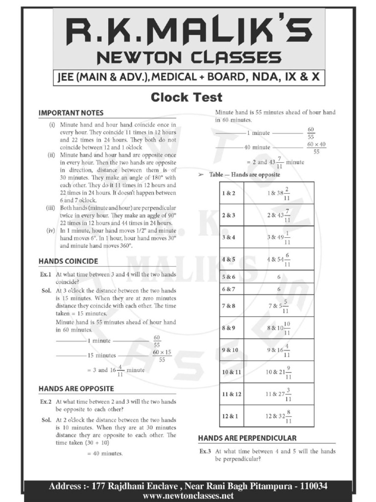 11. Clock Test | PDF