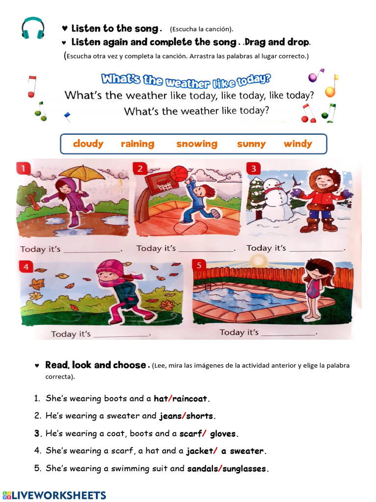 Listening Weather and Clothes | PDF | Language Arts & Discipline