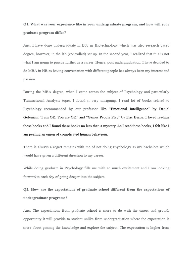 Approach To Graduation | PDF