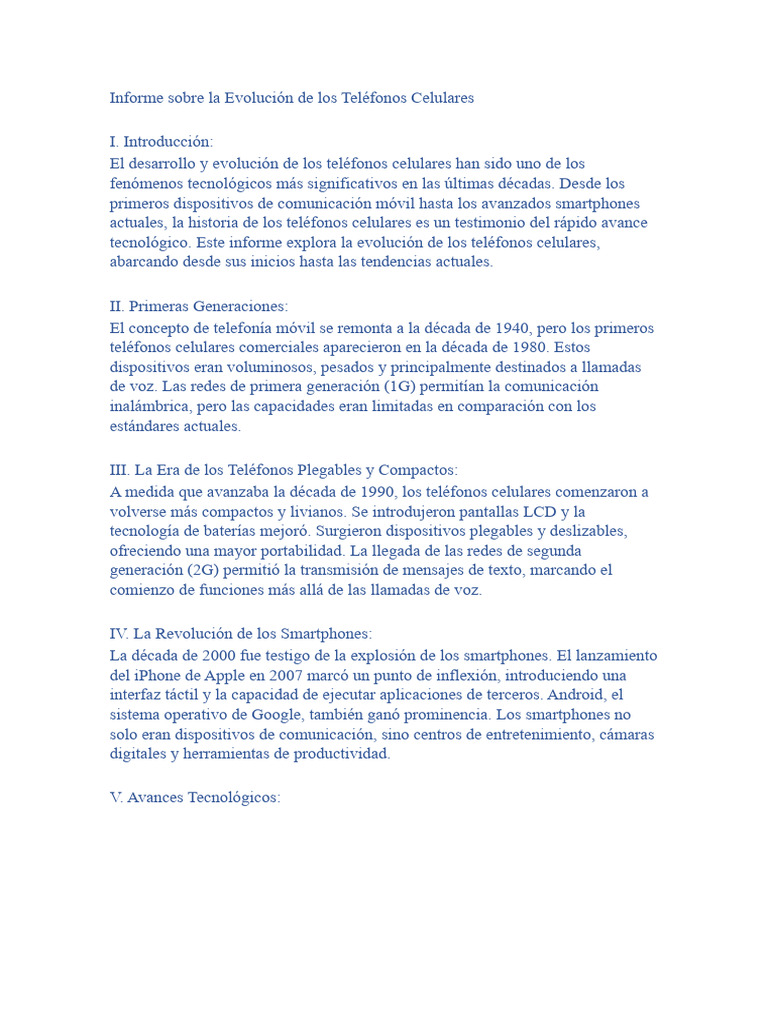 Evolución de los Teléfonos Celulares | PDF | Smartphone | Teléfonos móviles