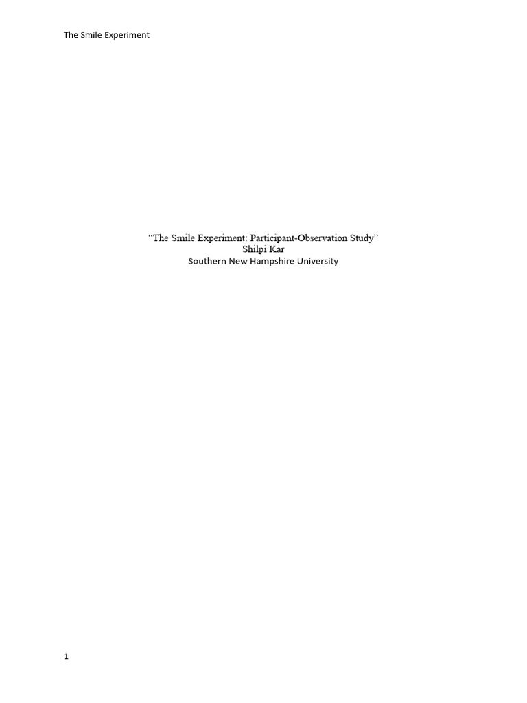 Smile Experiment | PDF | Facial Expression | Empathy