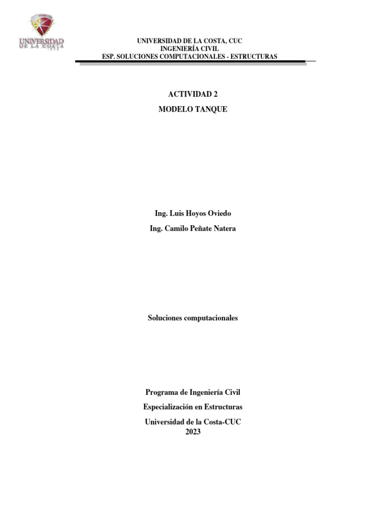 Actividad 2 - Modelo Tanque | PDF | Informática | Tecnología