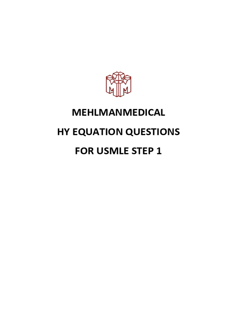 HY Equation Questions For USMLE Step 1 | PDF | Zygosity | Genotype
