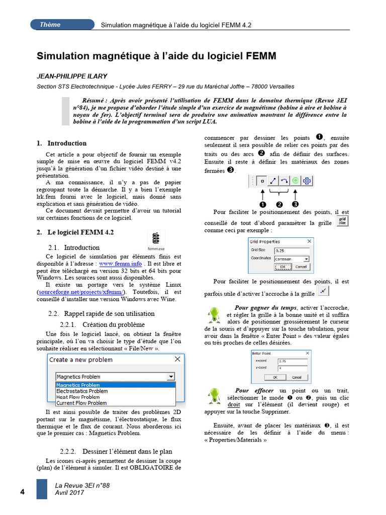 Simulation Magnetique A Laide Du Logiciel Femm | PDF