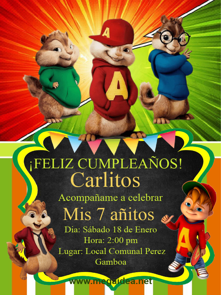 Invitacion Alvin y Las Ardillas | PDF