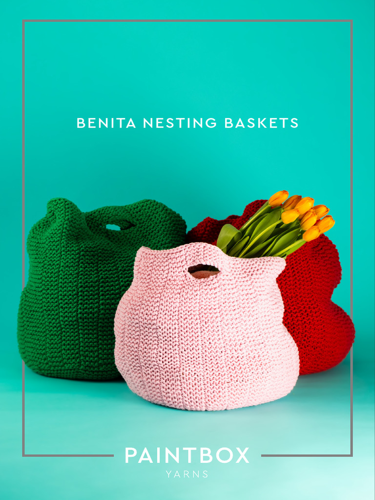 Benita Nesting Baskets Free Knitting Pattern For Home in Paintbox Yarns Recycled Big Cotton by ...