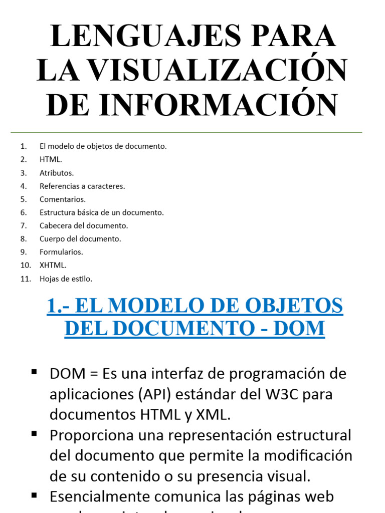 Tema2 - Lenguajes para La Visualización de Información | PDF | Modelo ...