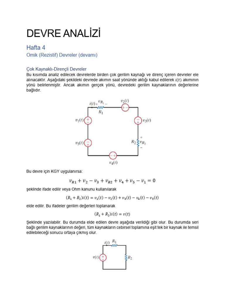 DEVRE ANALİZİ - Hafta4 | PDF