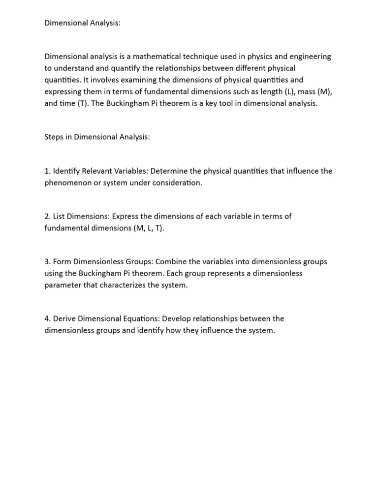 Dimensional Analysis | PDF | Mathematics | Physical Sciences