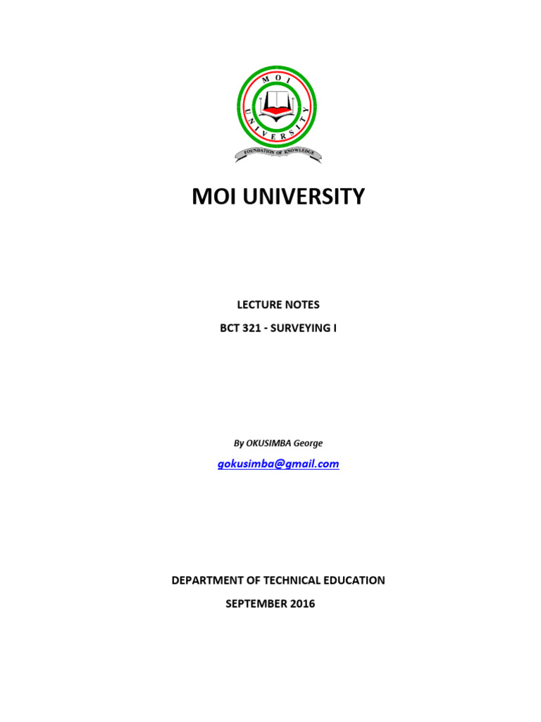 BCT321SurveyingI LectureNotes-1 | PDF
