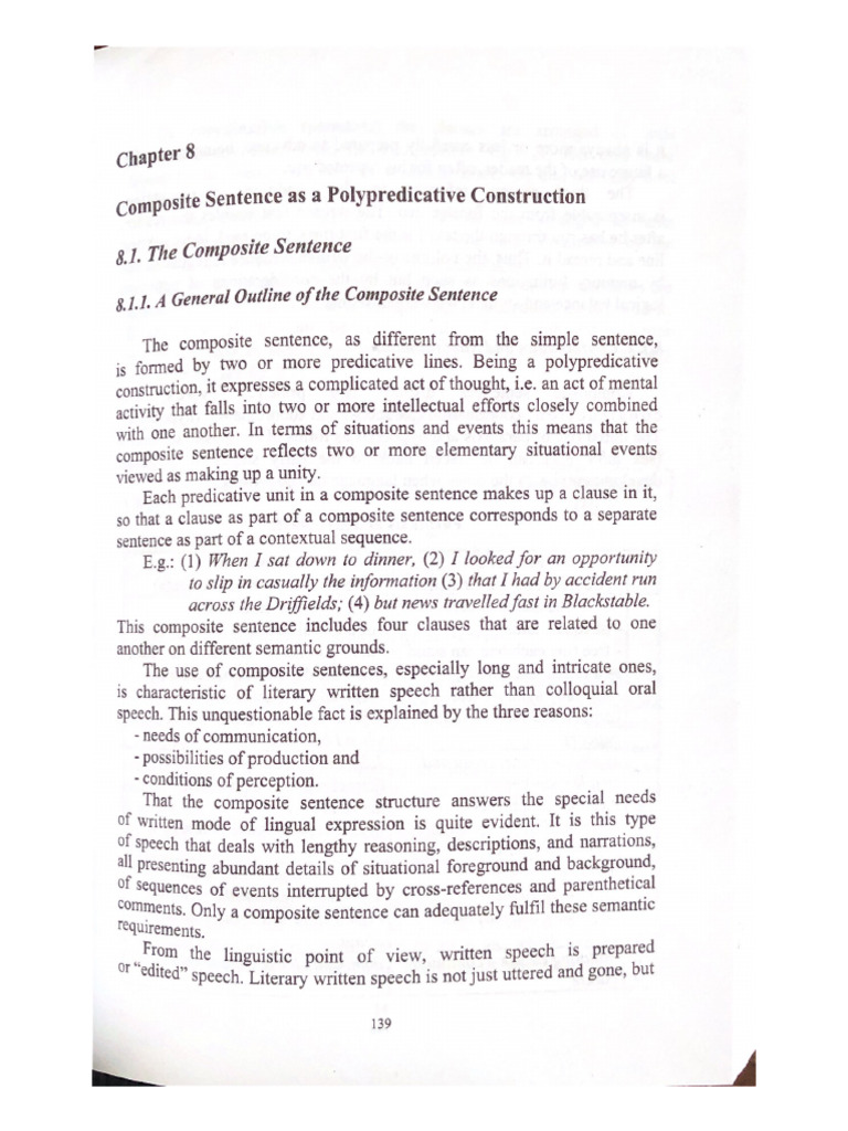 Lecture 8 - Composite Sentence | PDF