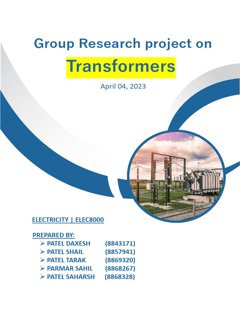 Group Project Transformers Pdf Transformer Electromagnetic Induction