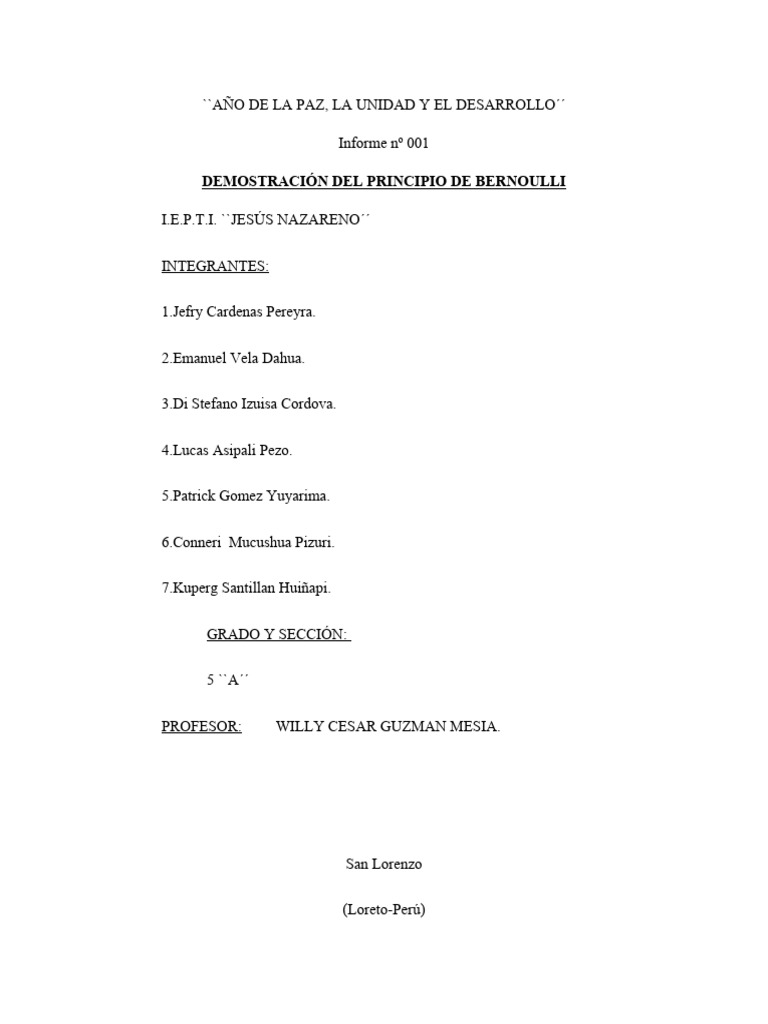 Principio de Bernoulli | PDF Principio de Bernoulli | PDF