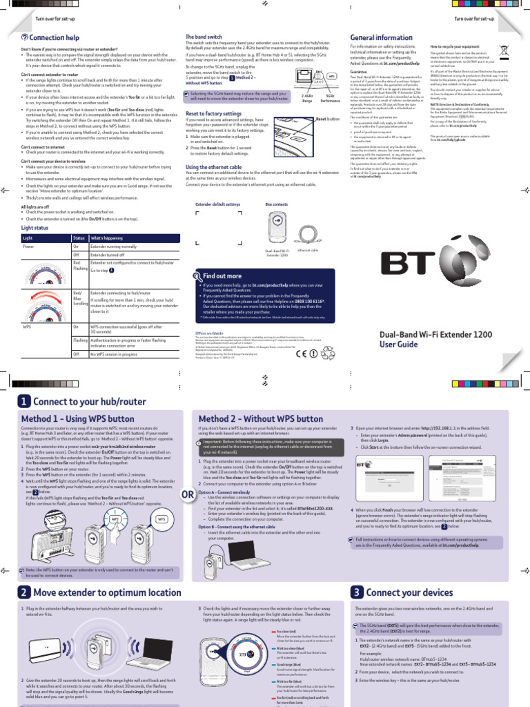 11ac Dual-Band Wi-Fi Extender 1200 User Guide | PDF | Wi Fi | Wireless