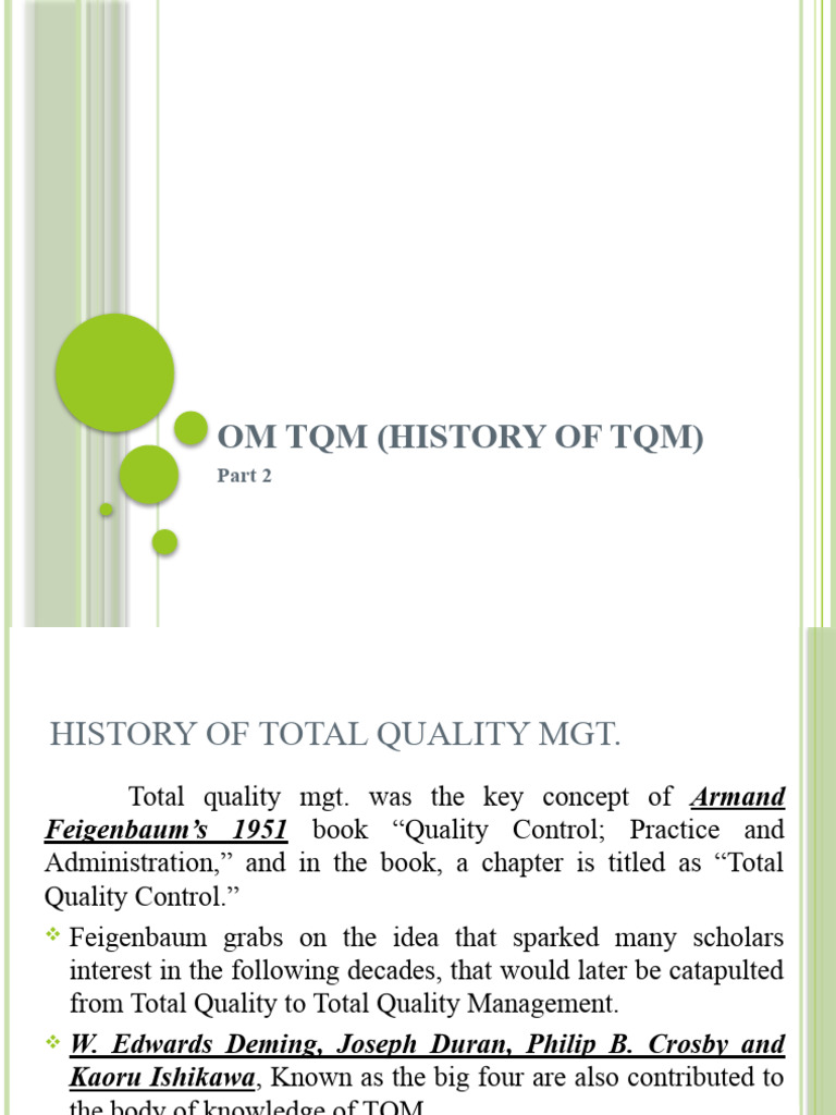 Op TQM History of TQM Part 2 | PDF | Supply Chain | Quality Assurance