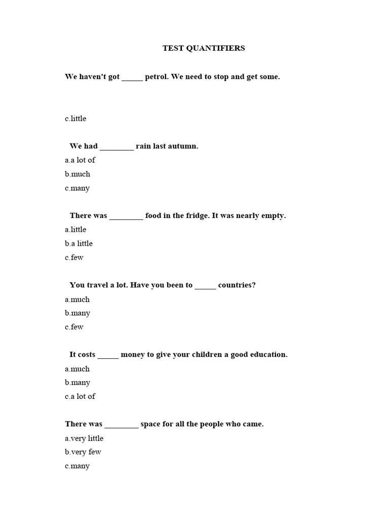 Test Quantifiers | PDF