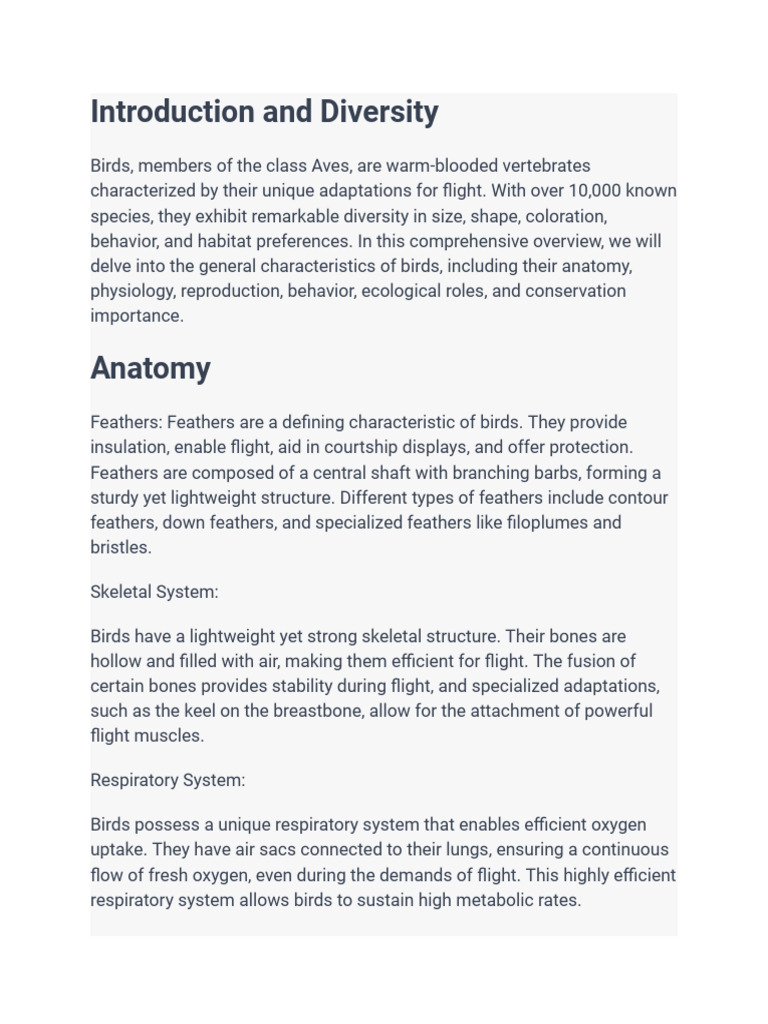 Introduction and Diversity | PDF | Birds | Conservation Biology