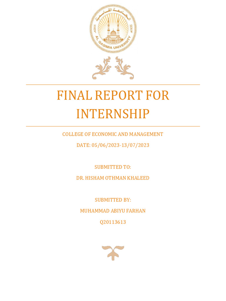 Final Report Internship | PDF