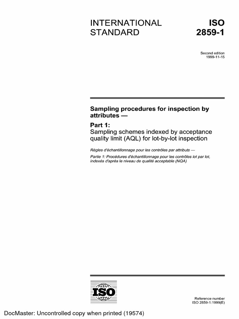 Iso 2859 1 | PDF