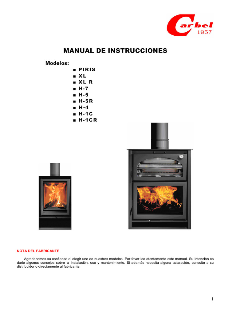 MANUAL DE INSTRUCCIONES ESTUFAS (Web) | PDF