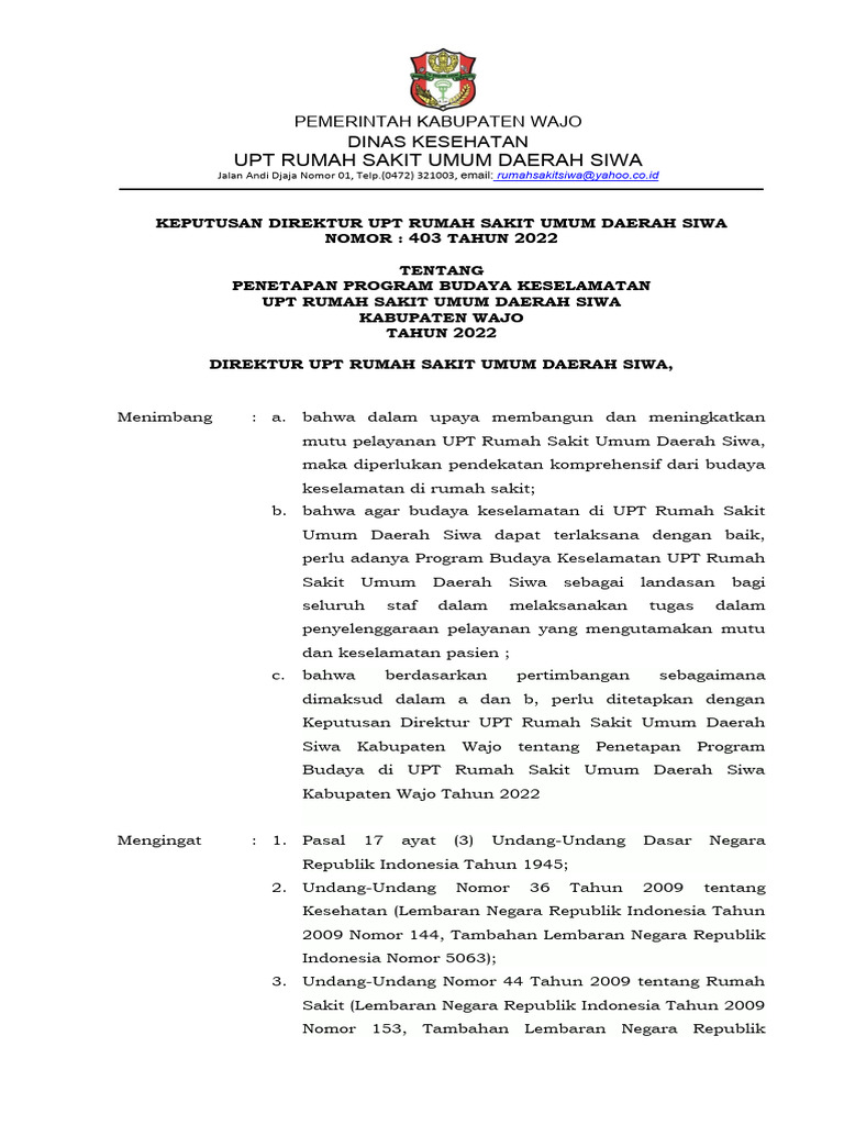 Program Budaya Keselamatan Pasien | PDF