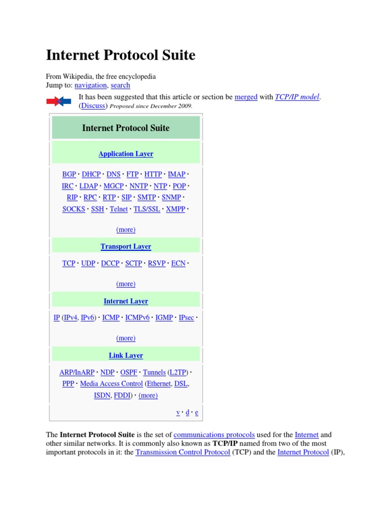Internet Protocol Suite | PDF | Internet Protocol Suite | Osi Model